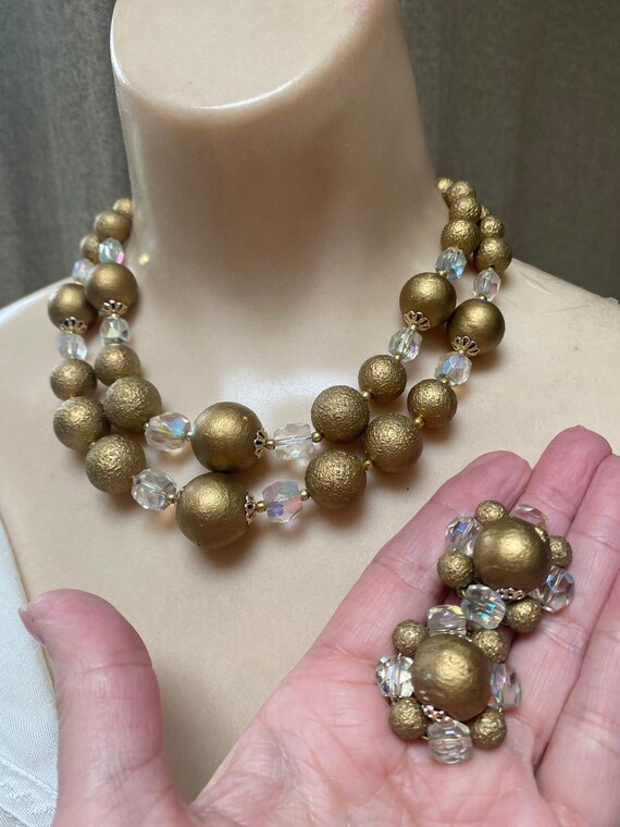 Vintage bold double strand big bead necklace set, Jap… - Gem