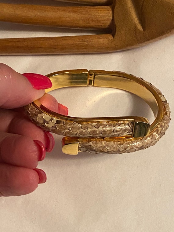 Vintage snake hinged bangle - Gem