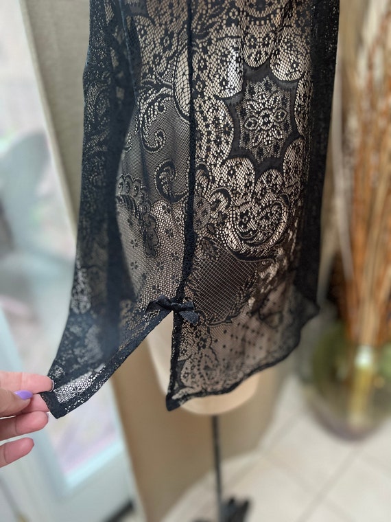 Vintage Sexy Black Lace Short Night Gown S Victoria… Gem