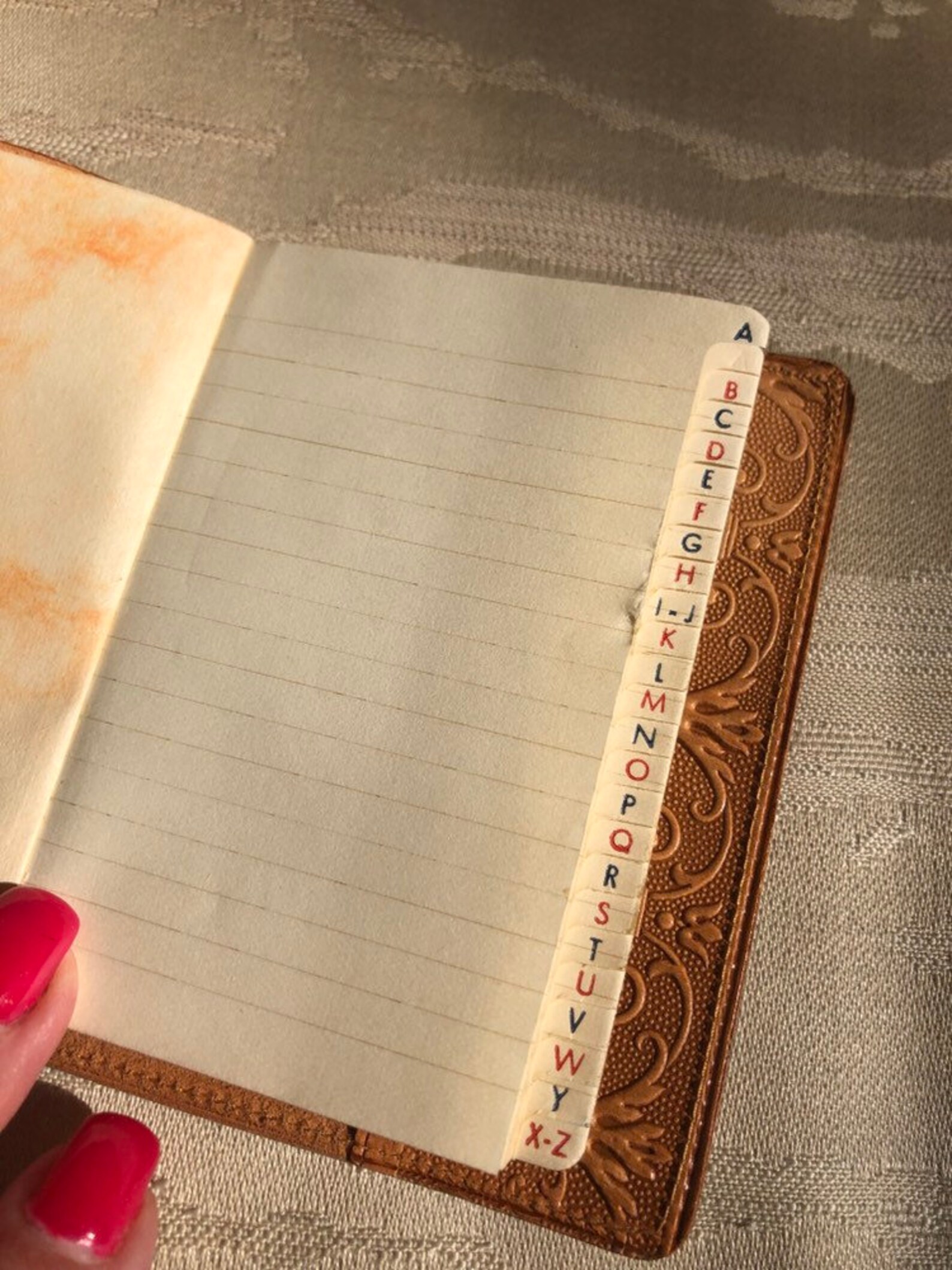 Vintage small Misuri look Italian leather wallet phone book | Etsy