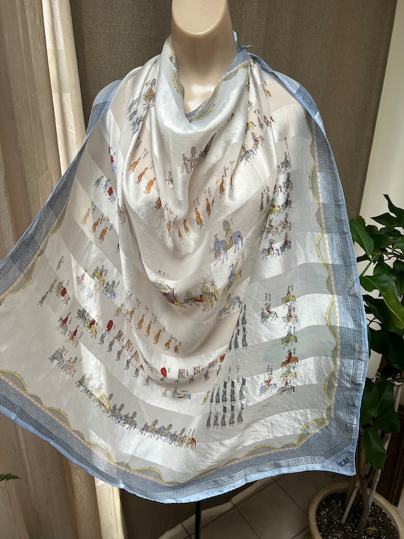 vintage asian silk scarf - Gem