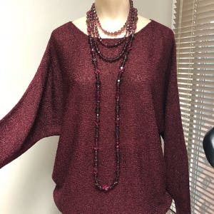 Vintage Dark Maroon French Rags Nubby Sweater Skirt Set, Burgundy ...