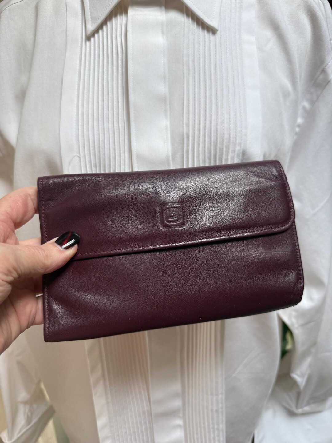 Vintage Dark Wine Leather Amity Wallet/clutch/coin Pocket, Soft ...