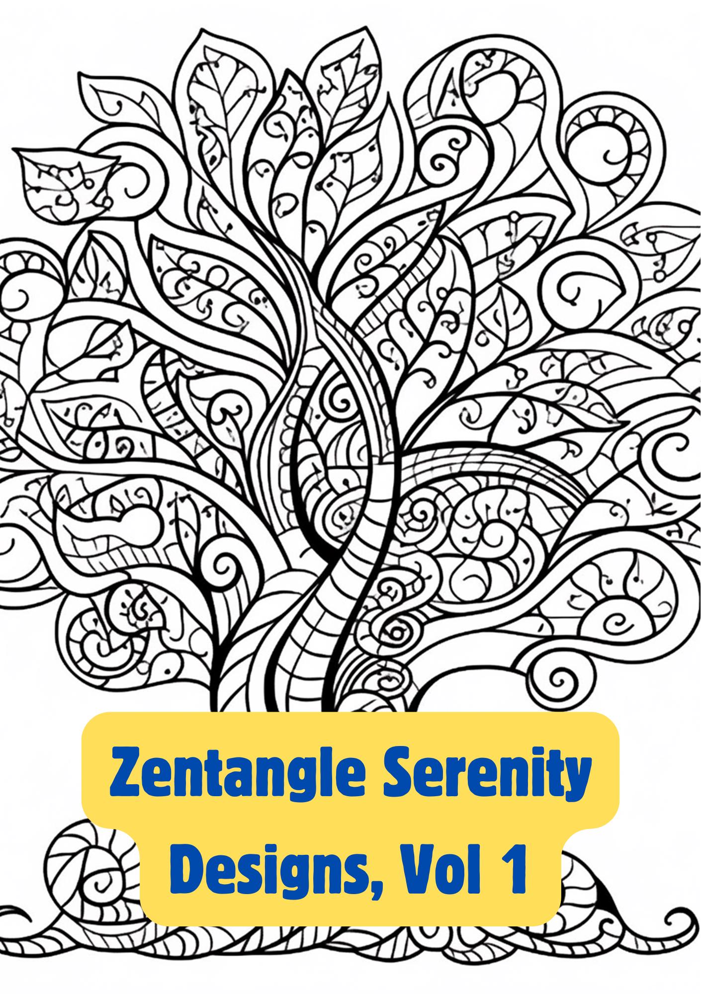 Zentangle Serenity Designs Vol 1/mandala/stress Relief Coloring Pages ...