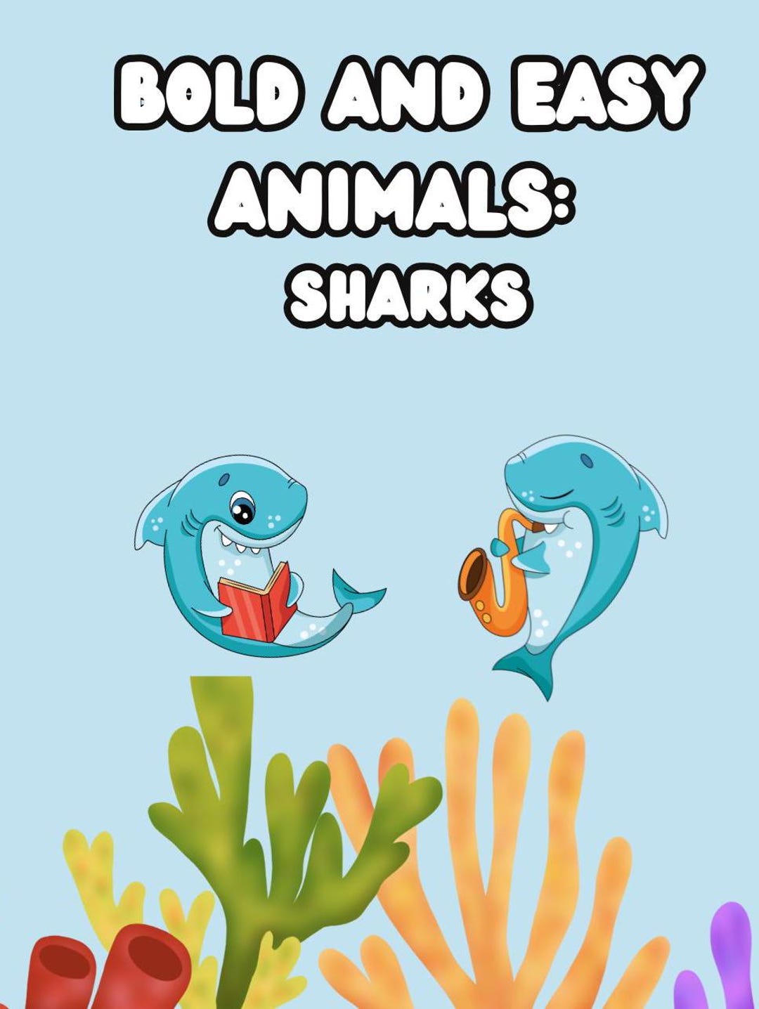 Bold and Easy Coloring Book; Sharks - Etsy