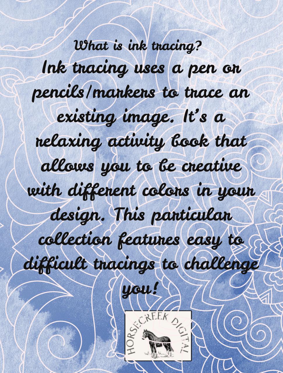 Mandala Ink Tracing Coloring Book/coloring Book for Adults and Teens ...