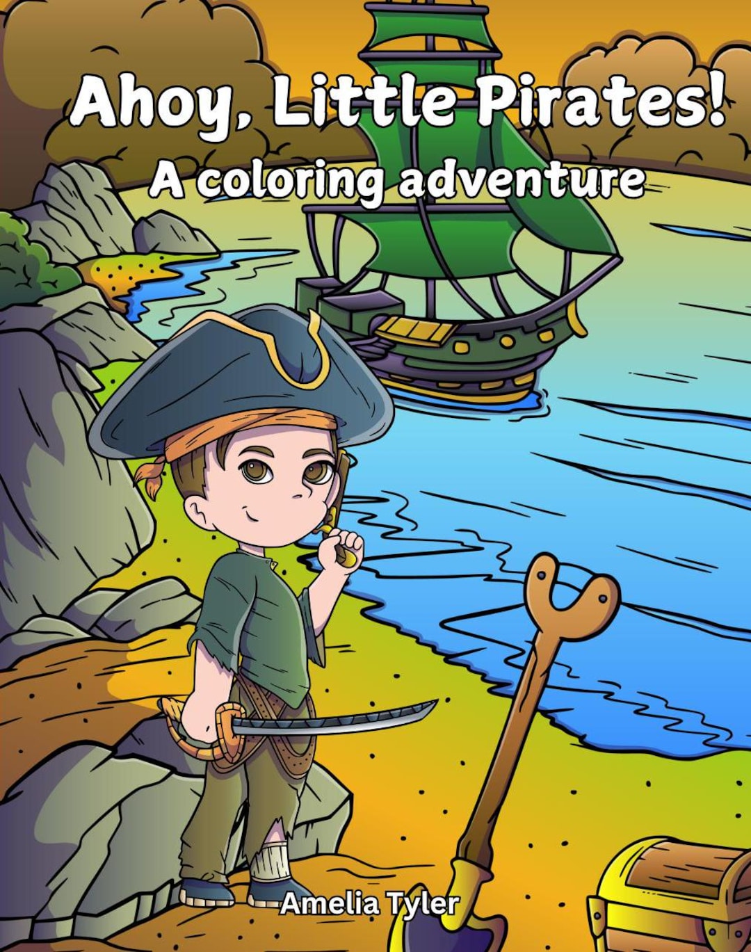 Ahoy, Little Pirates! A Coloring Adventure/hand Drawn Drawings/coloring ...
