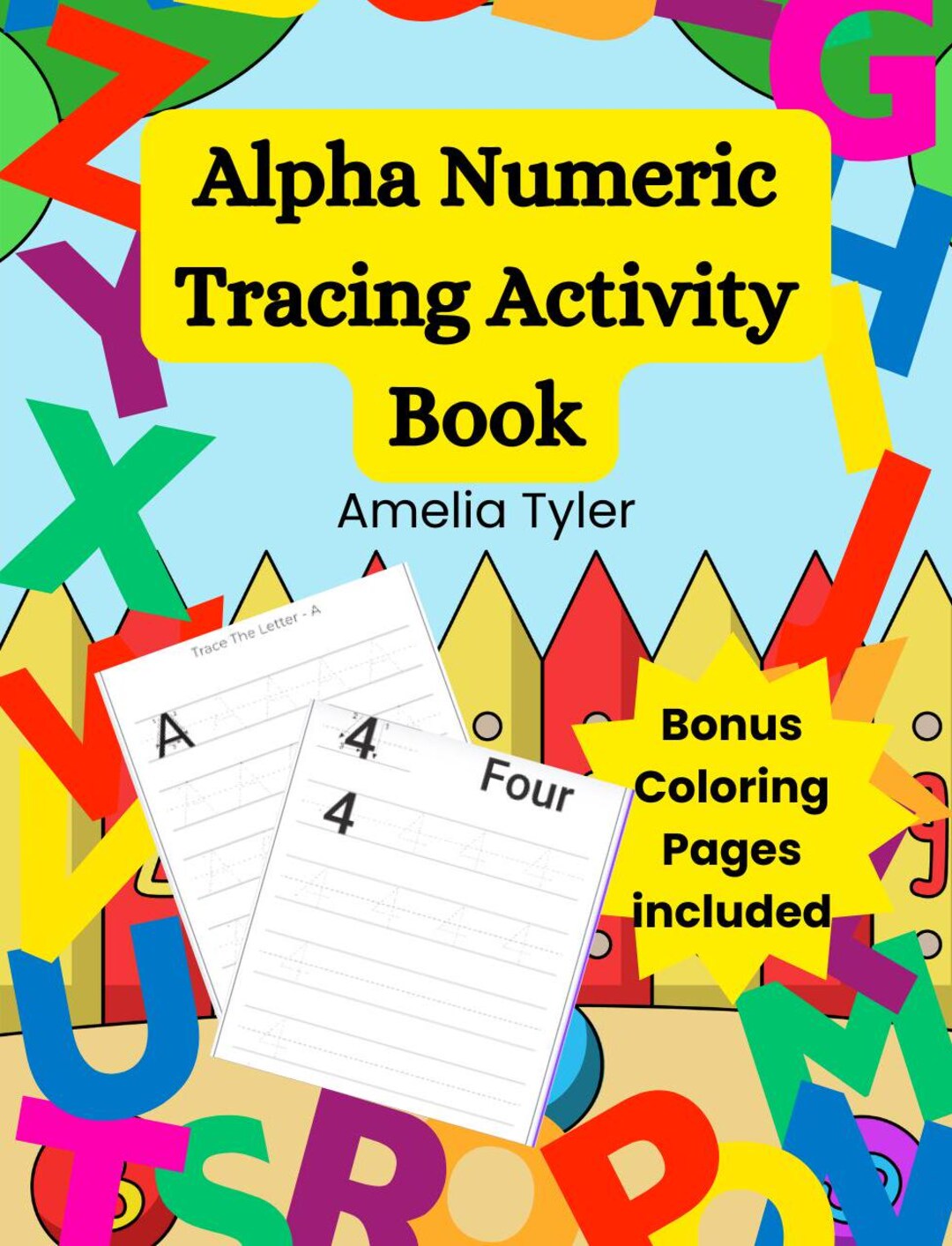 Alpha Numeric Tracing & Coloring Book! Perfect for Kindergarten to ...