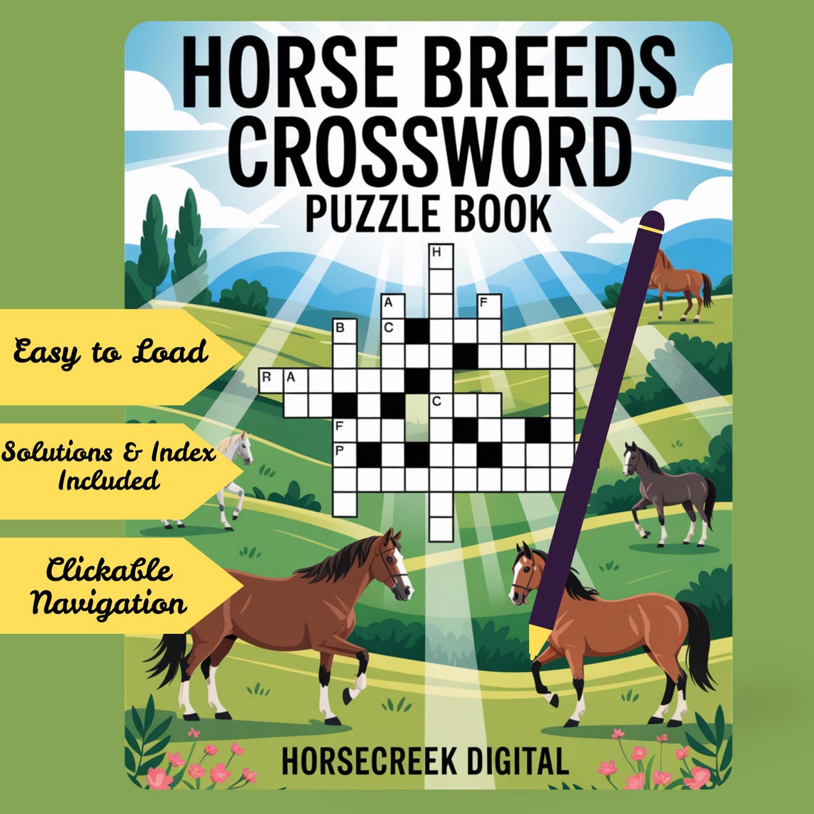 KINDLE SCRIBE FORMAT Horse Breeds Crossword Challenge - Etsy