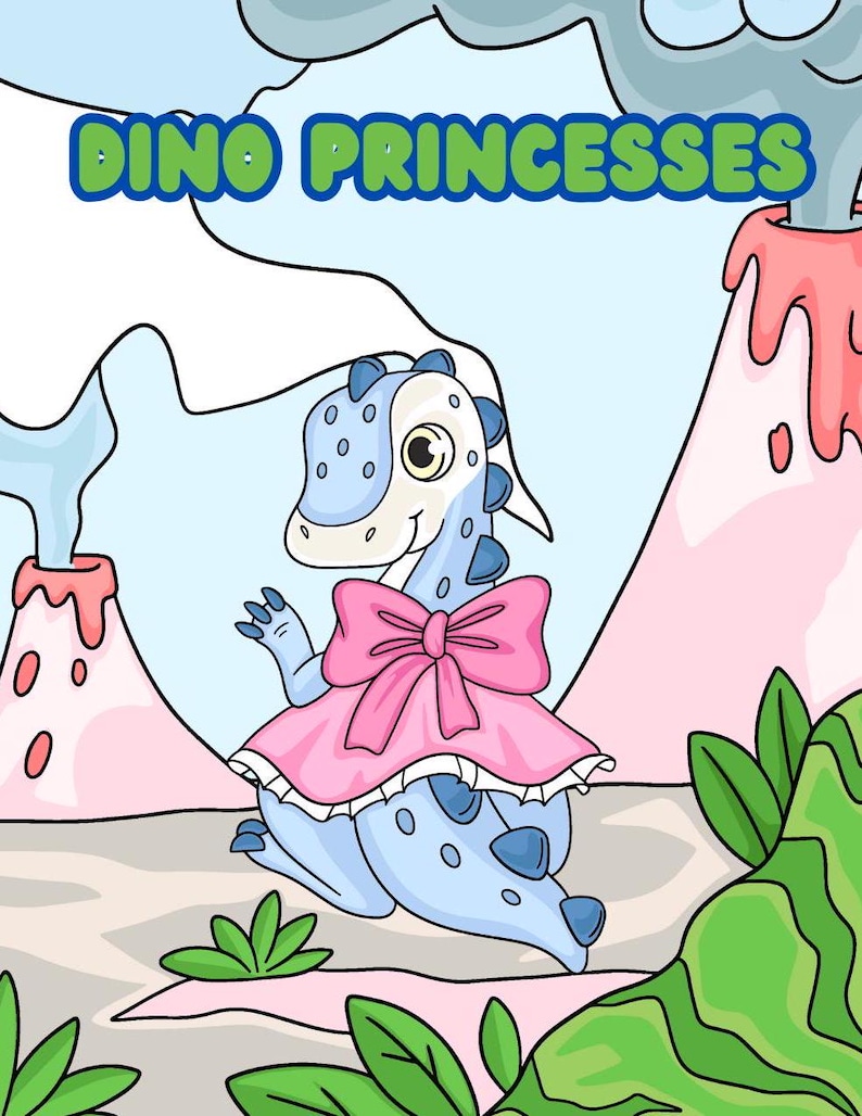 Dino Princesses/coloring Book for Teens and Adults/animal Fun - Etsy