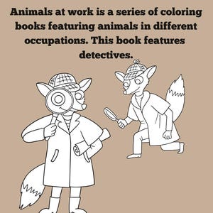 Animals at Work: Detectives Coloring Book - Etsy