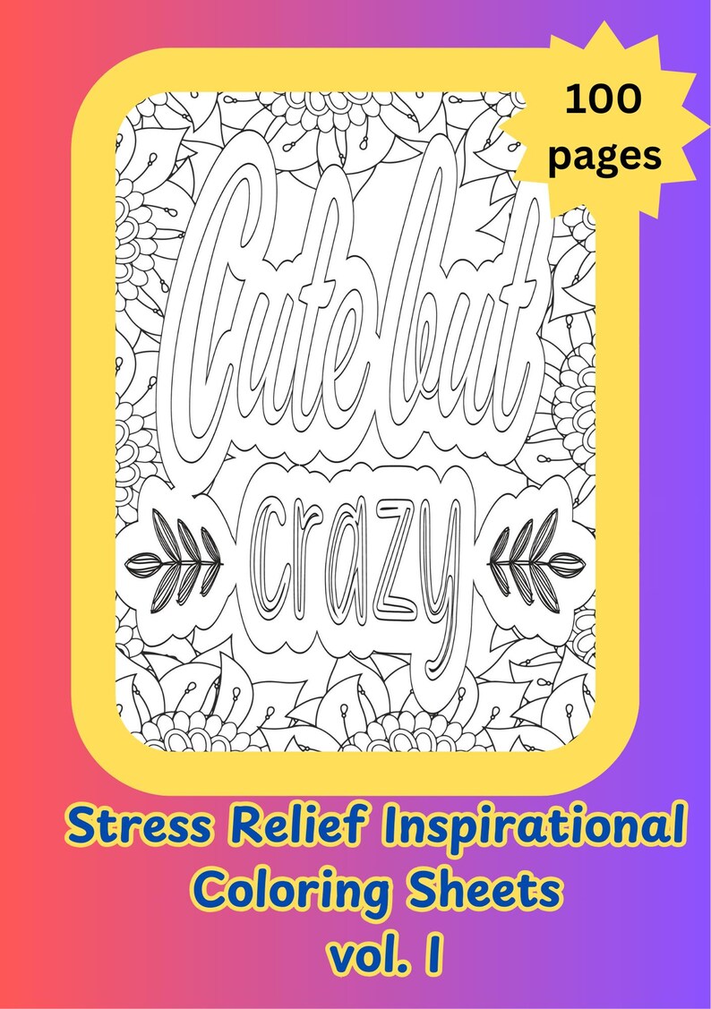 Stress Relief Inspirational Coloring Sheets--100 - Etsy