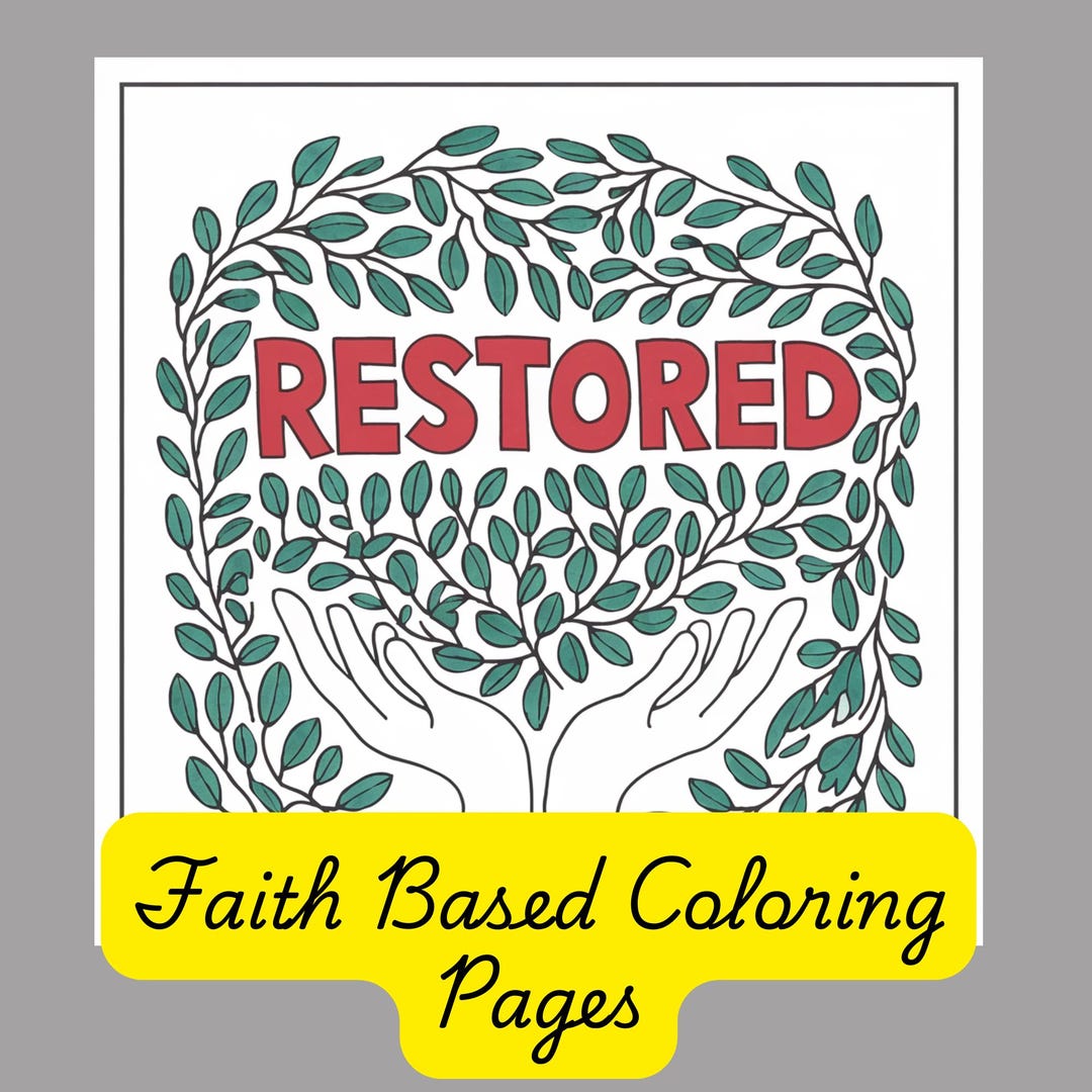 Restored Faith Based Coloring Pages/sunday School/bible Camp Coloring ...