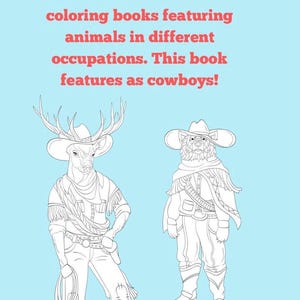 Animals at Work: Cowboys Coloring Book - Etsy