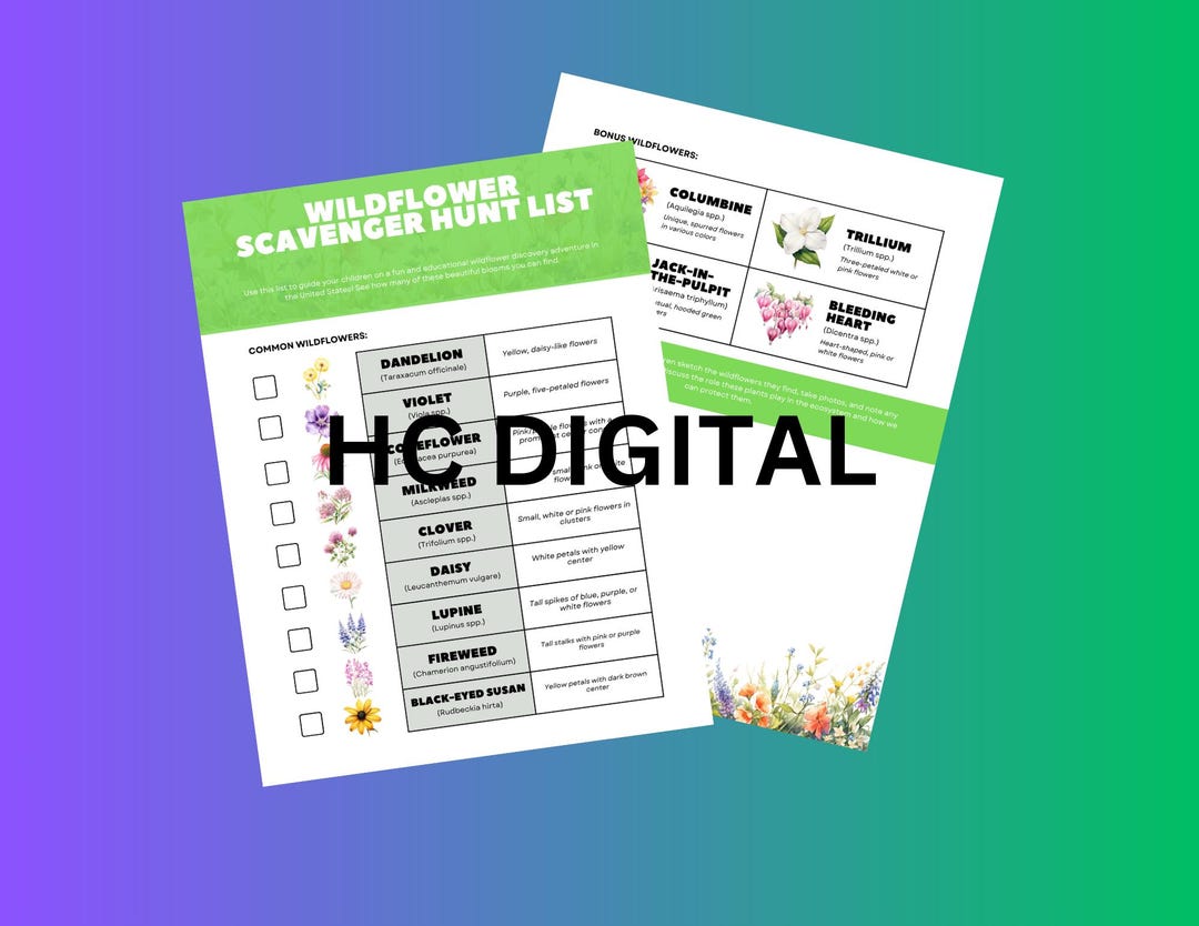 WILDFLOWER ACTIVITY SHEET - Etsy