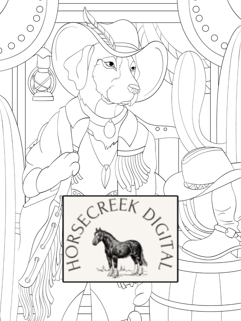 Animals at Work: Cowboys Coloring Book - Etsy