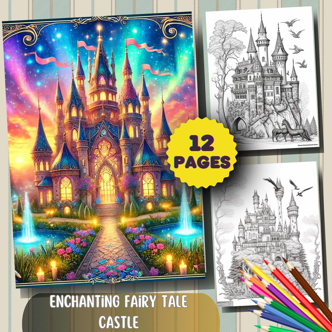 12 Enchanting Fairy Tale Castles Coloring Pages,magical Castle Coloring ...