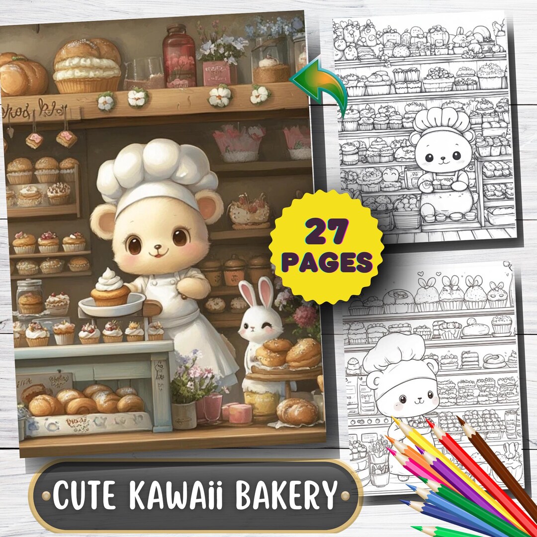 Kawaii Bakery Coloring Pages,childrens Coloring Pages,easy Coloring ...