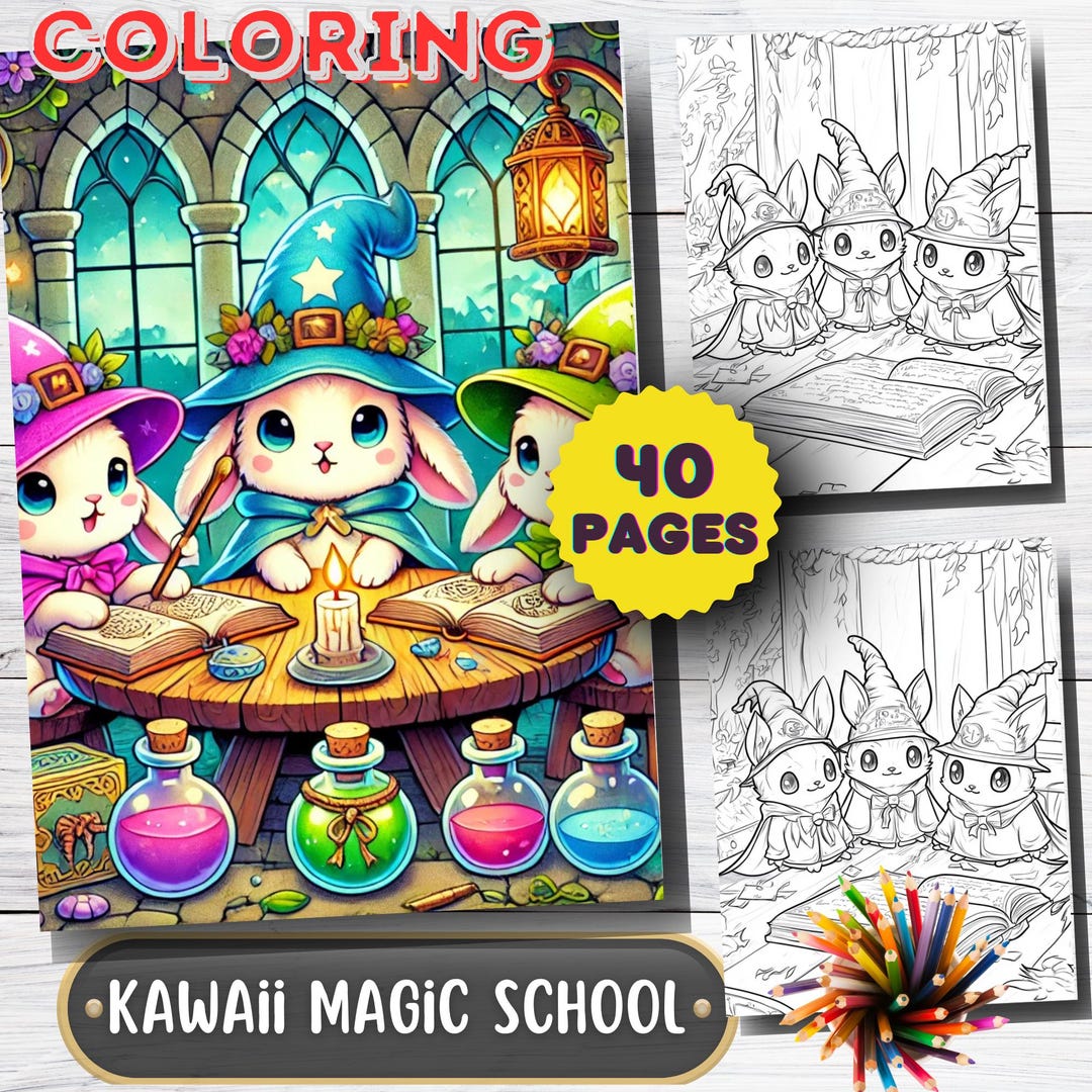 Kawaii Magic School Coloring Pages,childrens Coloring Pages,easy ...