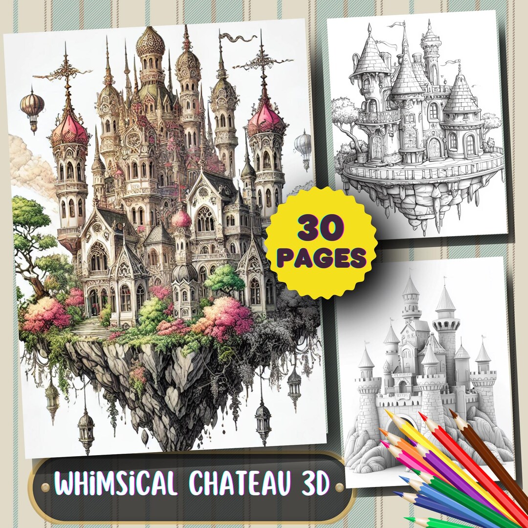 30 Enchanting Castle Coloring Pages,magical Castle Art,fairy Tale ...