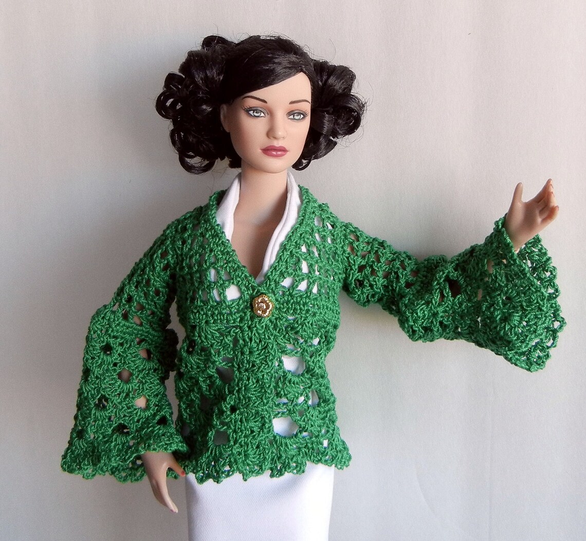 Crochet Pattern (PDF) for 16-inch Fashion Doll - Emerald Isle Lacy ...