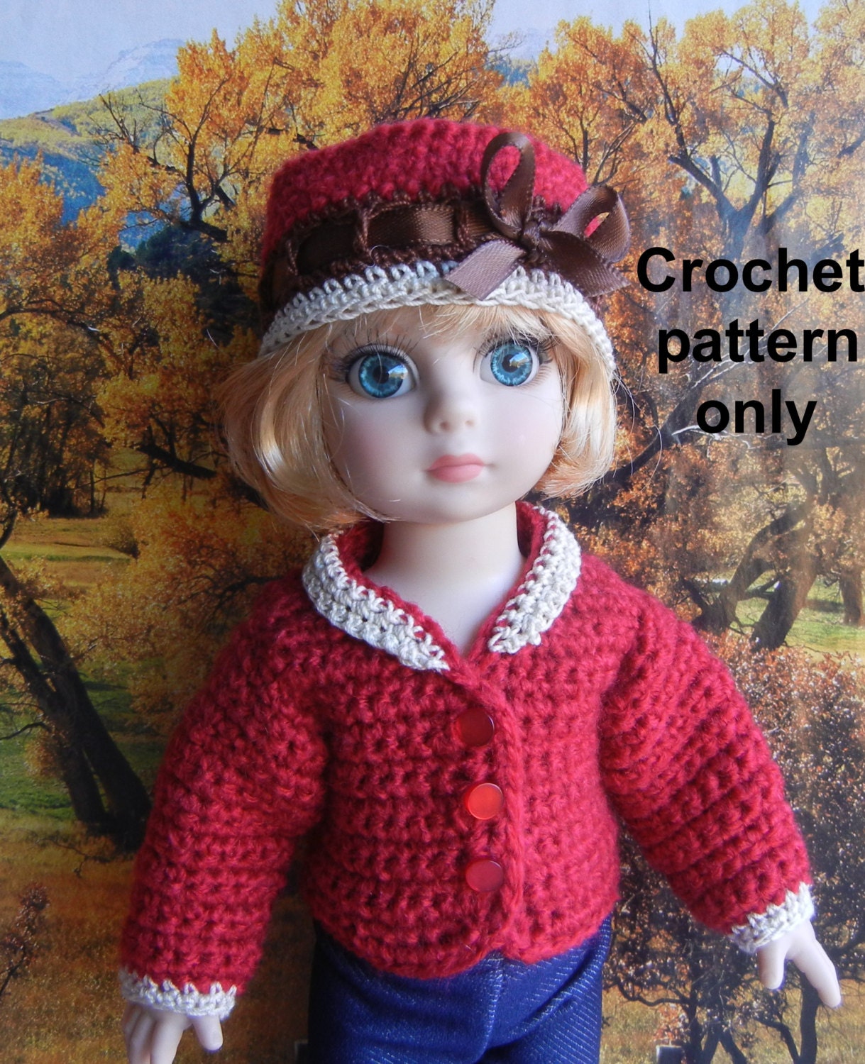 Crochet Pattern (PDF) for 10-12 Inch Child Doll - Quick & Easy Cardigan ...