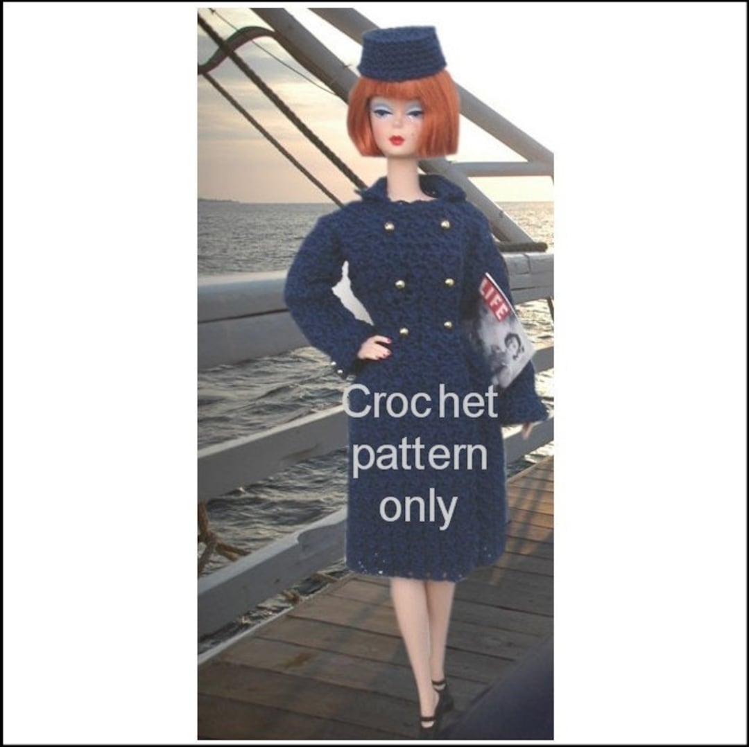 Crochet Pattern (PDF) for 11 1/2" Fashion Doll - a 1940s Military Style ...