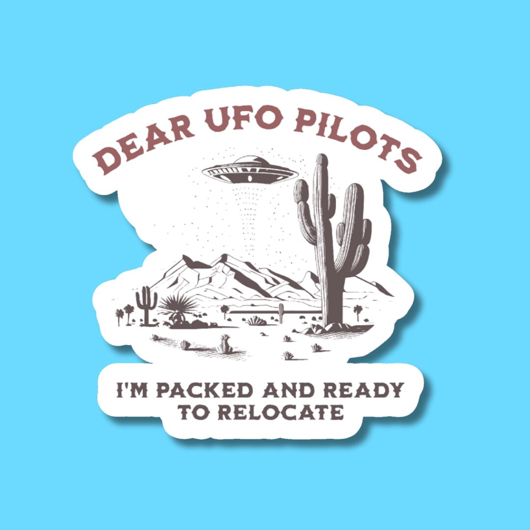 Funny UFO Sticker, Alien Abduction Decal, Sci-fi Humor Sticker, Space ...