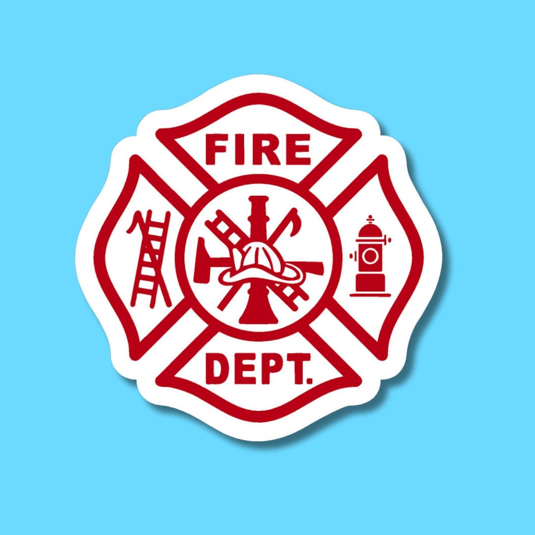 Firefighter Sticker, Fire Department Sticker, Fireman Laptop Sticker ...
