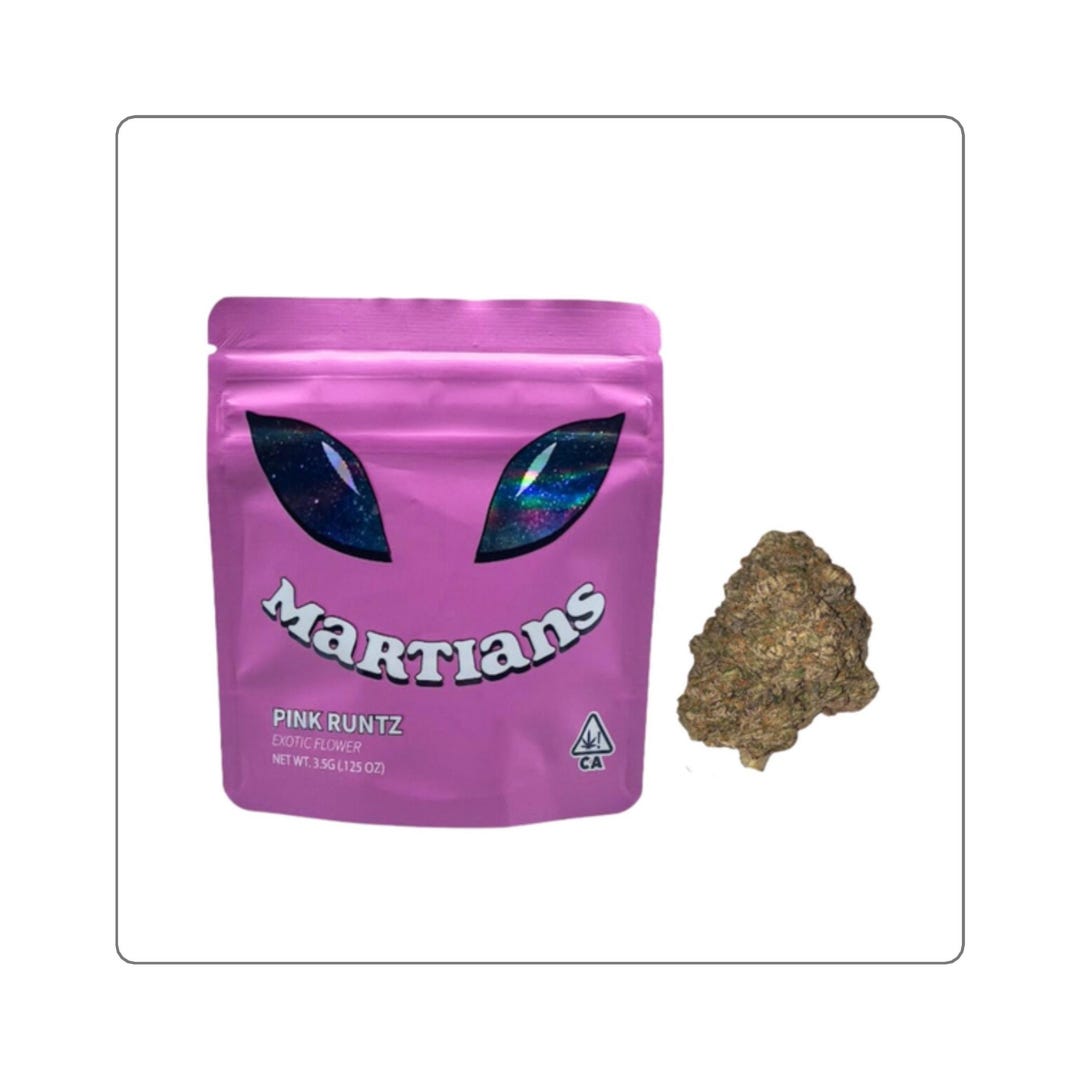 Pink Runtz Martian-themed Square Stickers, Fun Alien Decor for Parties ...