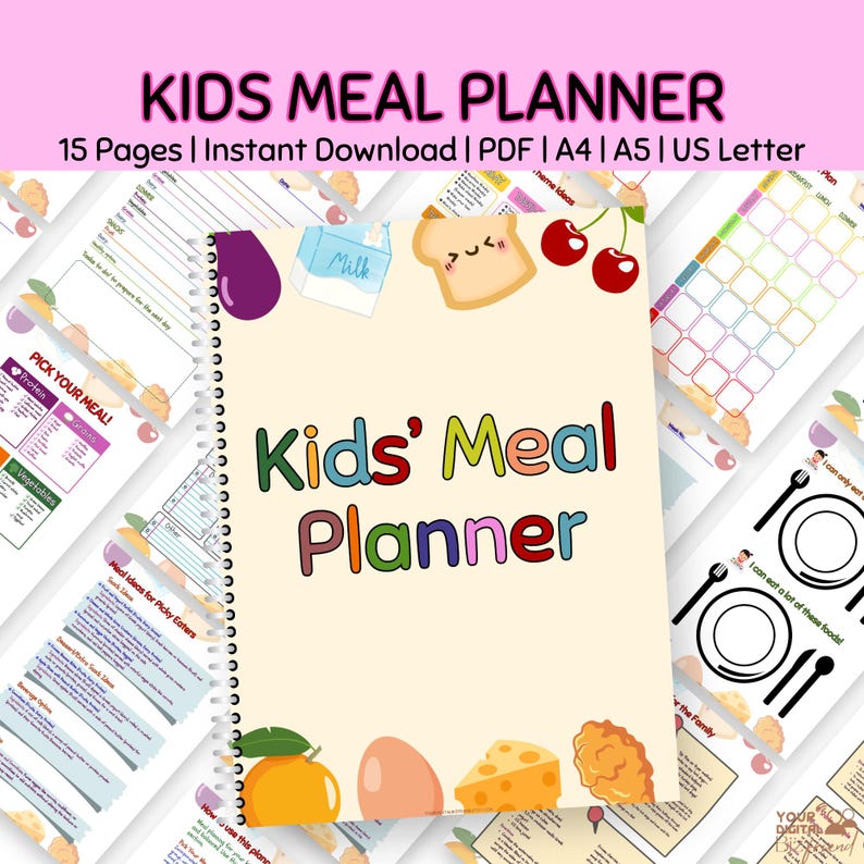 Printable Kids Meal Planner Kids Lunch Meal Ideas Elementary School ...