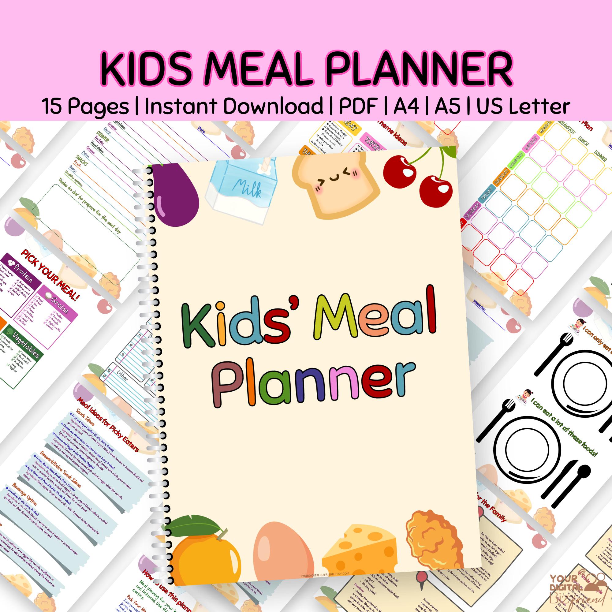 Printable Kids Meal Planner Kids Lunch Meal Ideas Elementary School ...