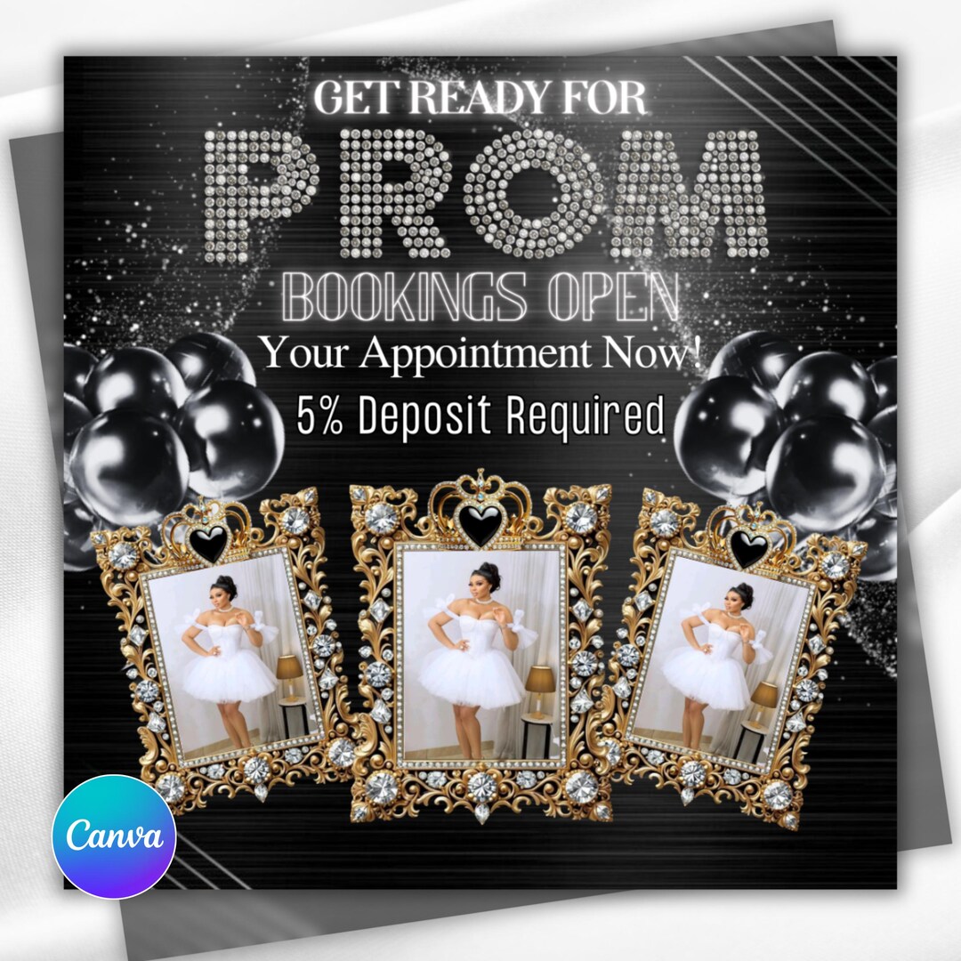 Prom Booking Flyer, Prom Flyer Template, Prom MUA Flyer, Prom Beauty ...