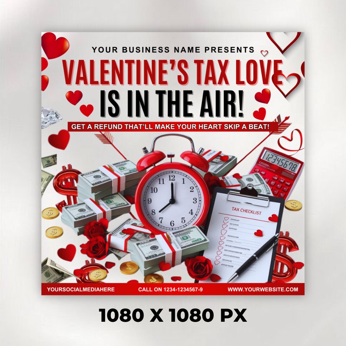 4 Valentines Tax Preparation Flyer Bundle, February Tax Flyer, DIY ...