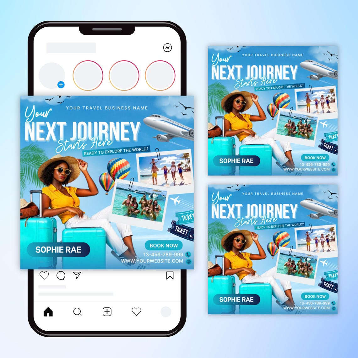 Travel Agent Flyer, DIY E-flyer Template, Travel Flyer, Vacation Flyer, Travel Agency, Social ...