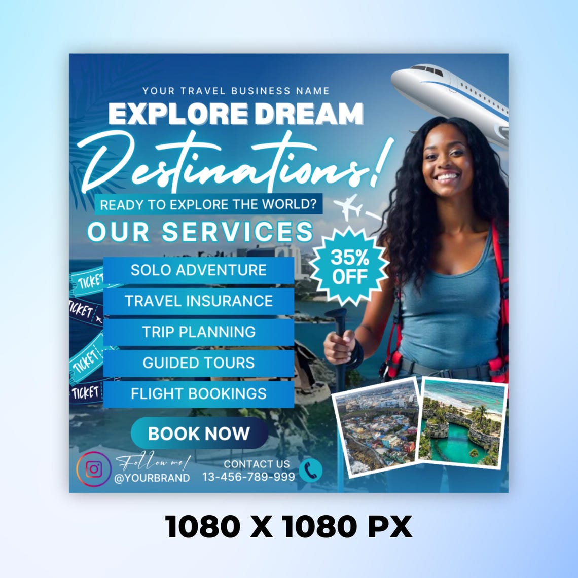 Travel Agent Flyer, DIY E-flyer Template, Travel Flyer, Vacation Flyer ...