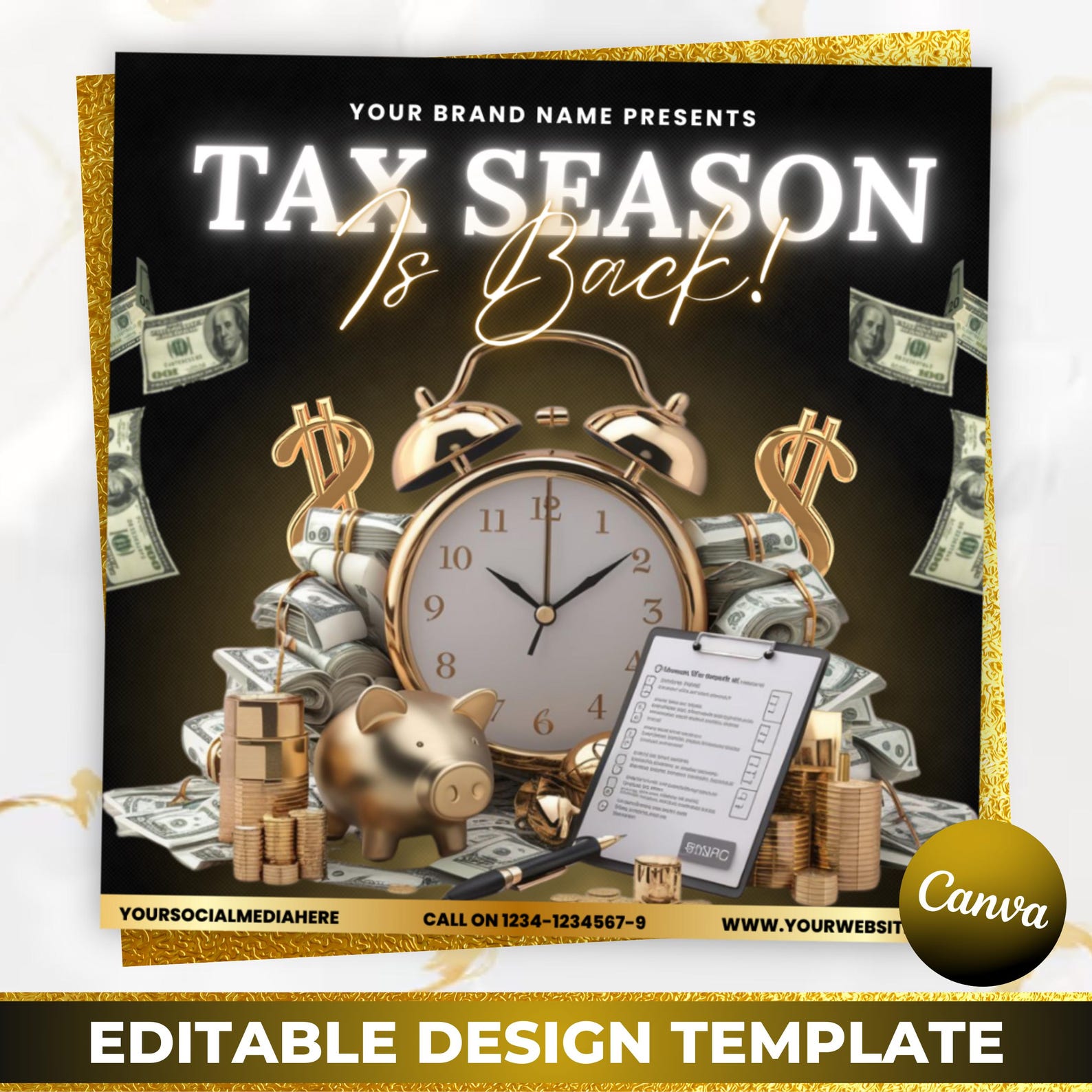 Tax Flyer, Tax Season, Tax Docs Checklist, DIY Tax Prep Flyers, Tax ...