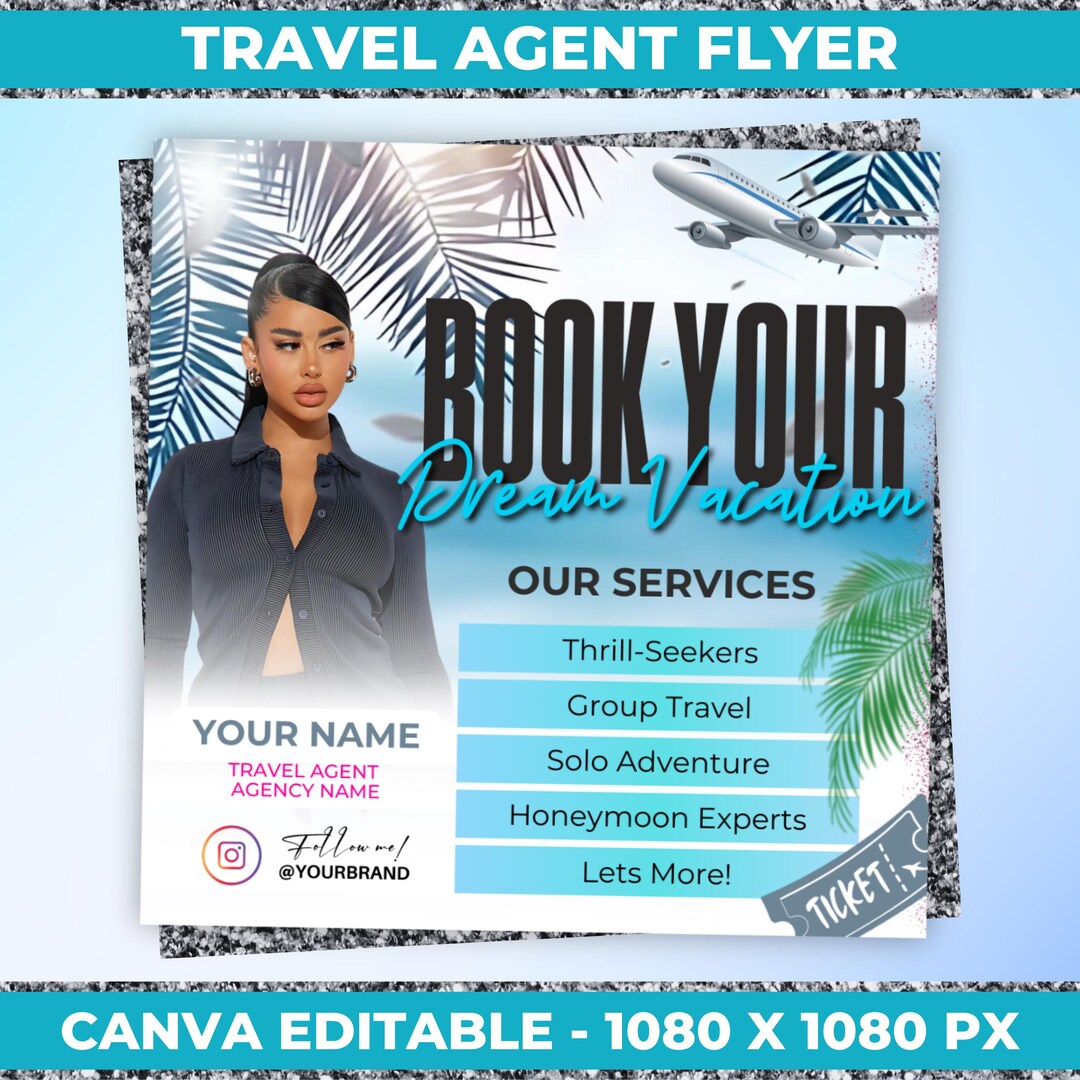 Travel Agent Flyer, DIY E-flyer Template, Travel Flyer, Vacation Flyer ...
