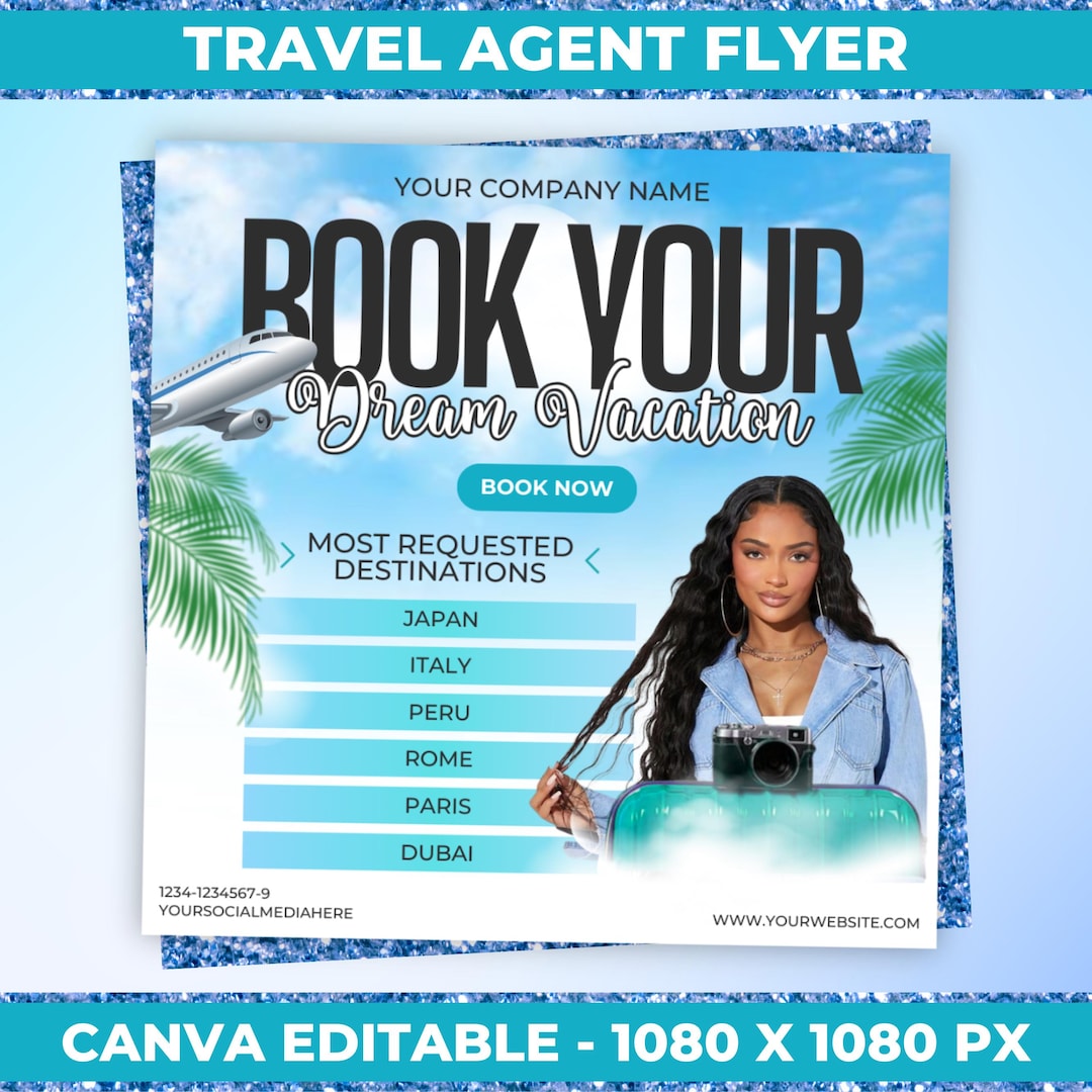 Travel Agent Flyer, DIY E-flyer Template, Travel Flyer, Vacation Flyer ...