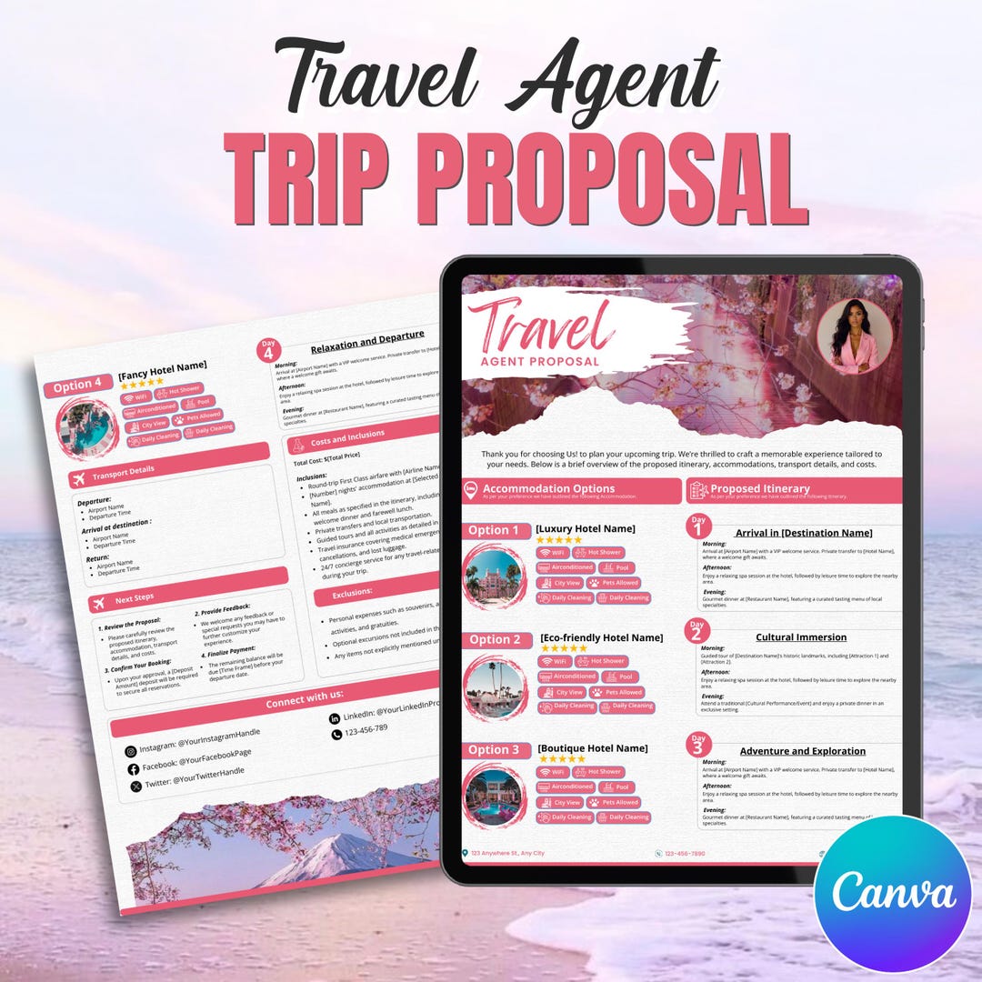 Trip Proposal Template, Travel Agent Proposal Template, Travel Agent ...