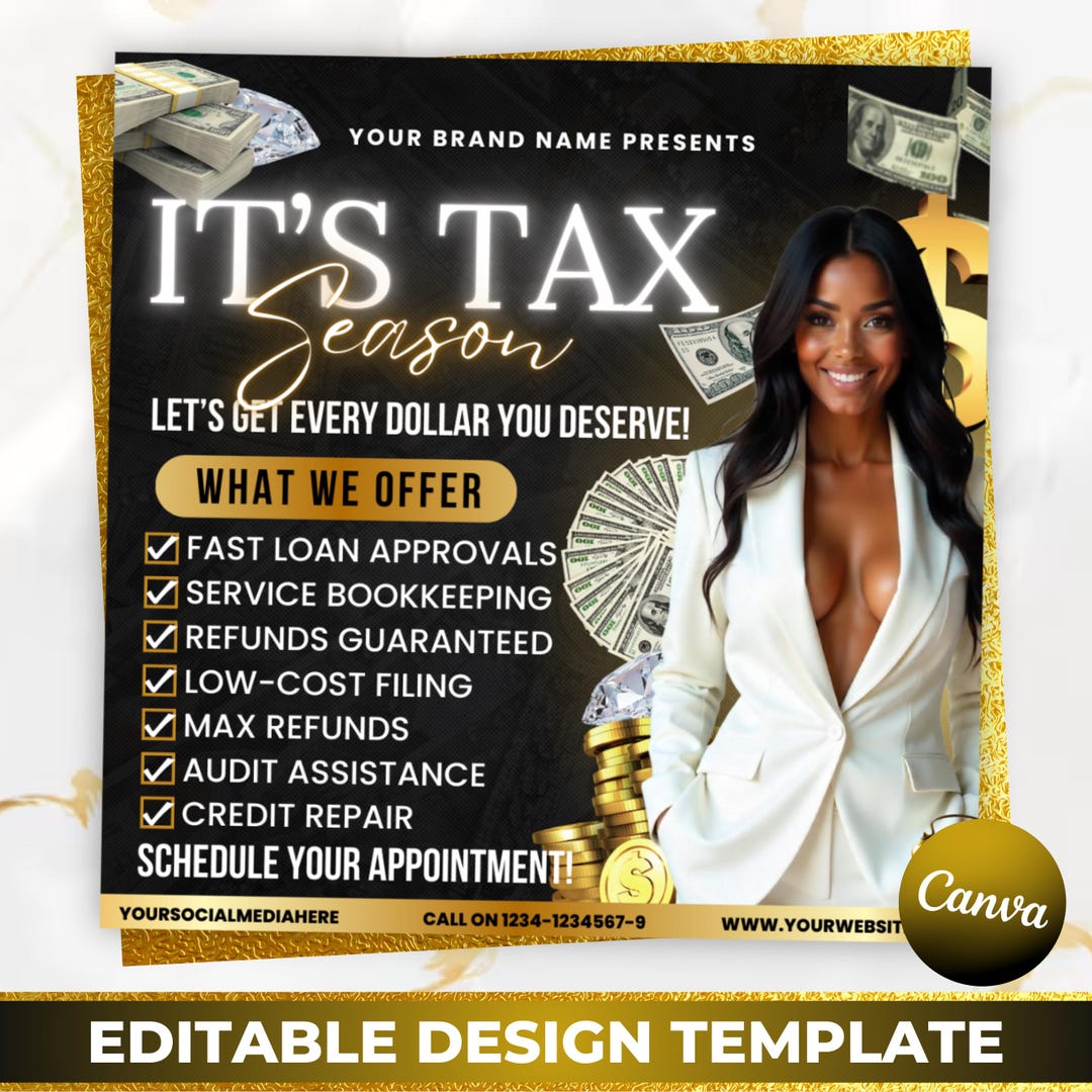Tax Preparation Flyer, Tax Flyer, Tax Season, Tax Prep Season Flyer, Accountant Flyer, Tax Prep ...