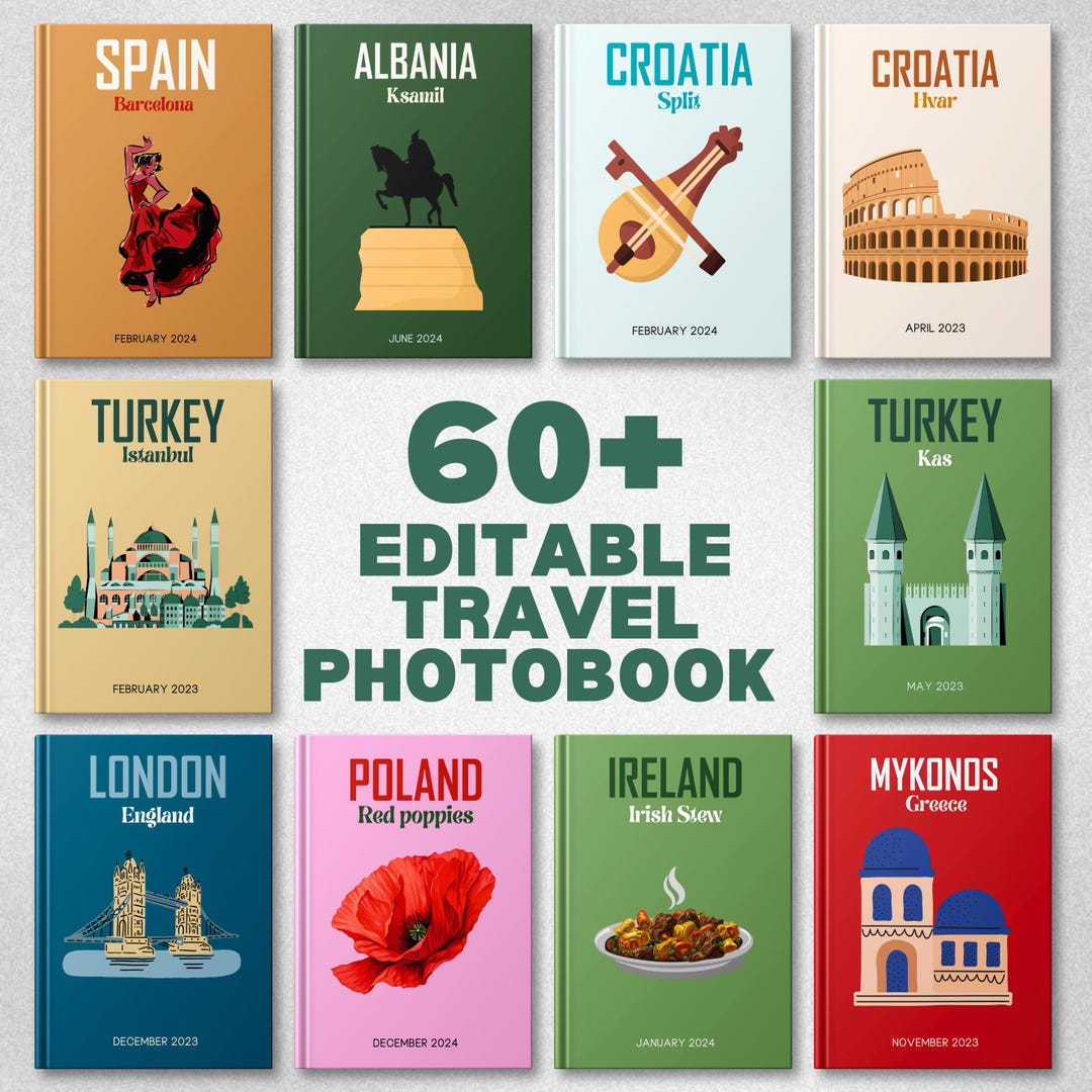 60+ Travel Photo Book Templates, Travel Print Photo Book Covers Fully ...