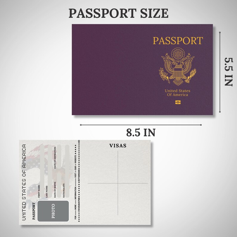 Editable Us Passports for Kids, Printable Passport for Kid for Playing ...