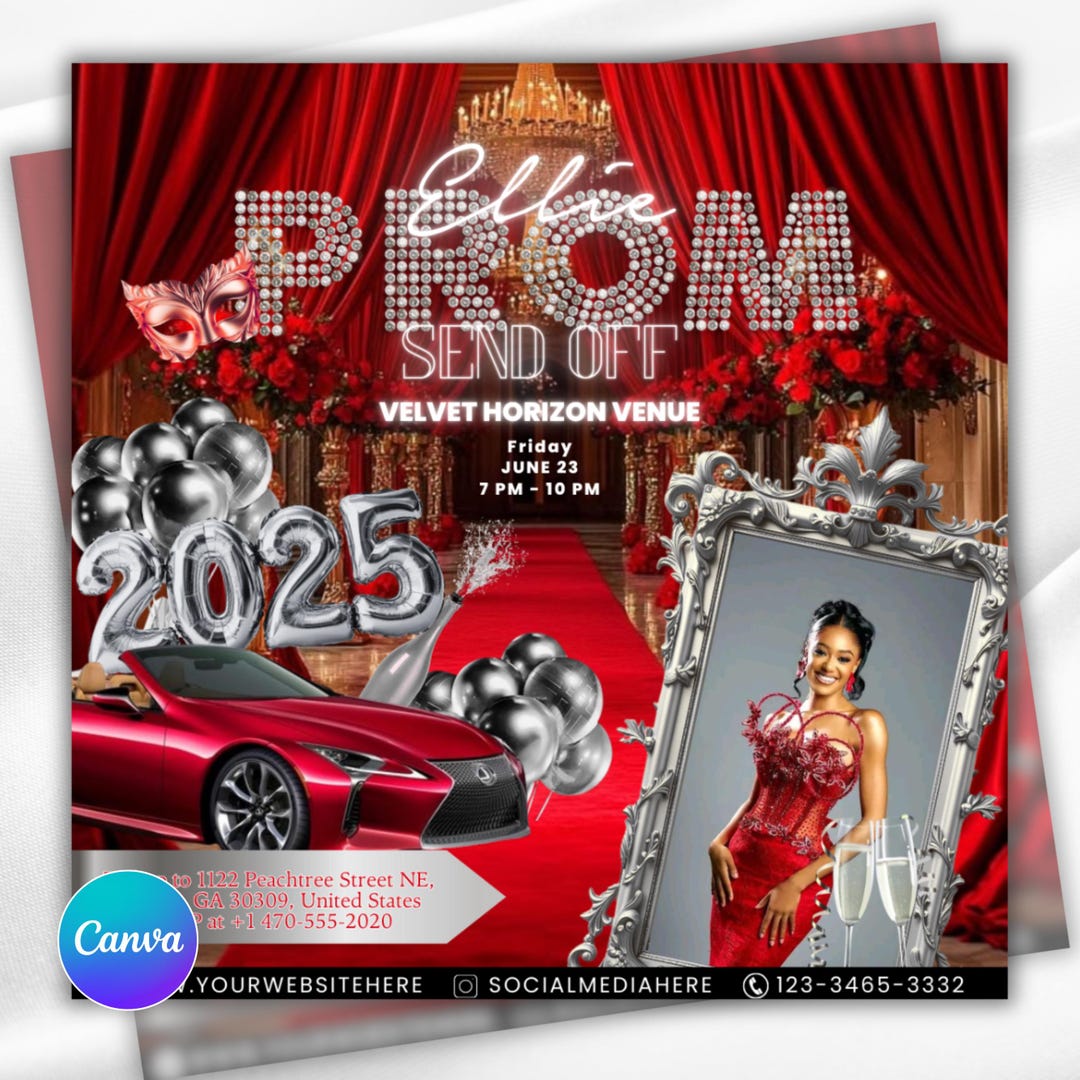 Prom Invitation, Prom Send off Flyer, Prom Invitation Flyer, Prom Flyer ...