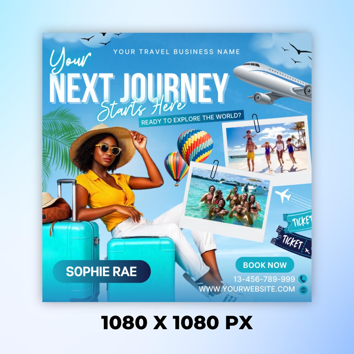 Travel Agent Flyer, DIY E-flyer Template, Travel Flyer, Vacation Flyer, Travel Agency, Social ...