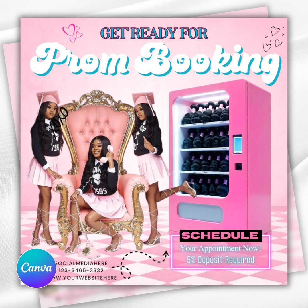 Prom Booking Flyer, Prom Flyer Template, Prom MUA Flyer, Prom Beauty ...