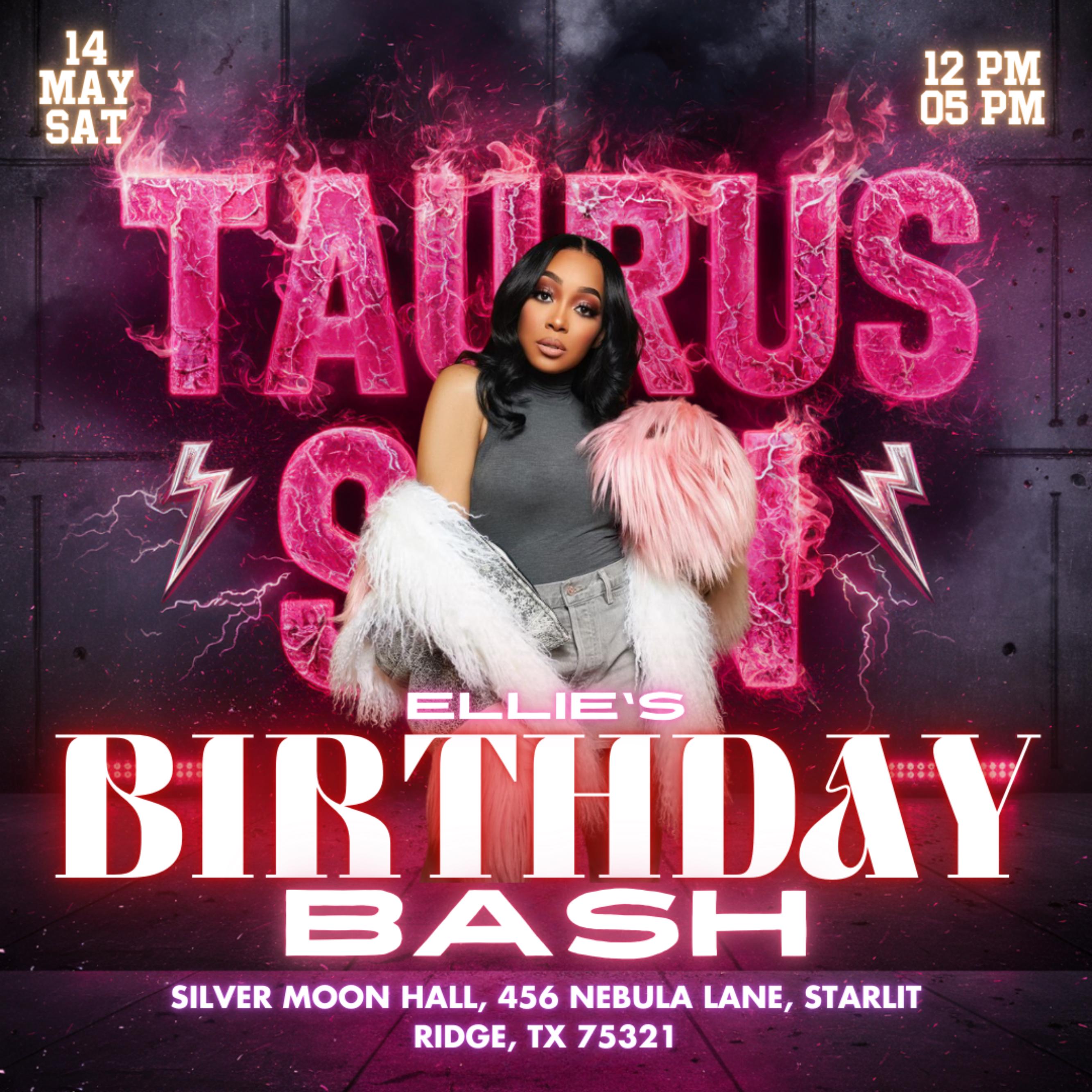 Taurus Season Party Flyer, Birthday Szn Flyer, Taurus Invitation Flyer ...