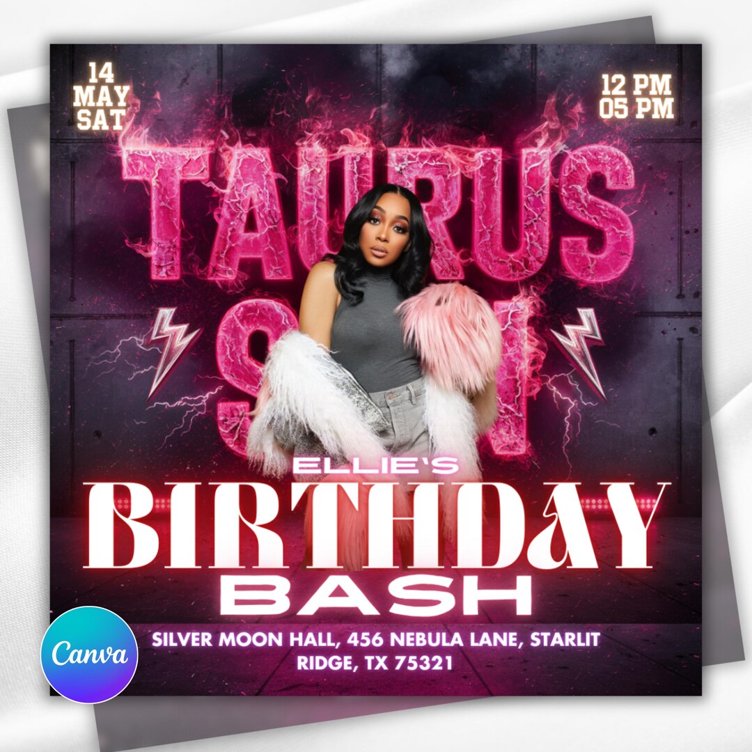 Taurus Season Party Flyer, Birthday Szn Flyer, Taurus Invitation Flyer ...