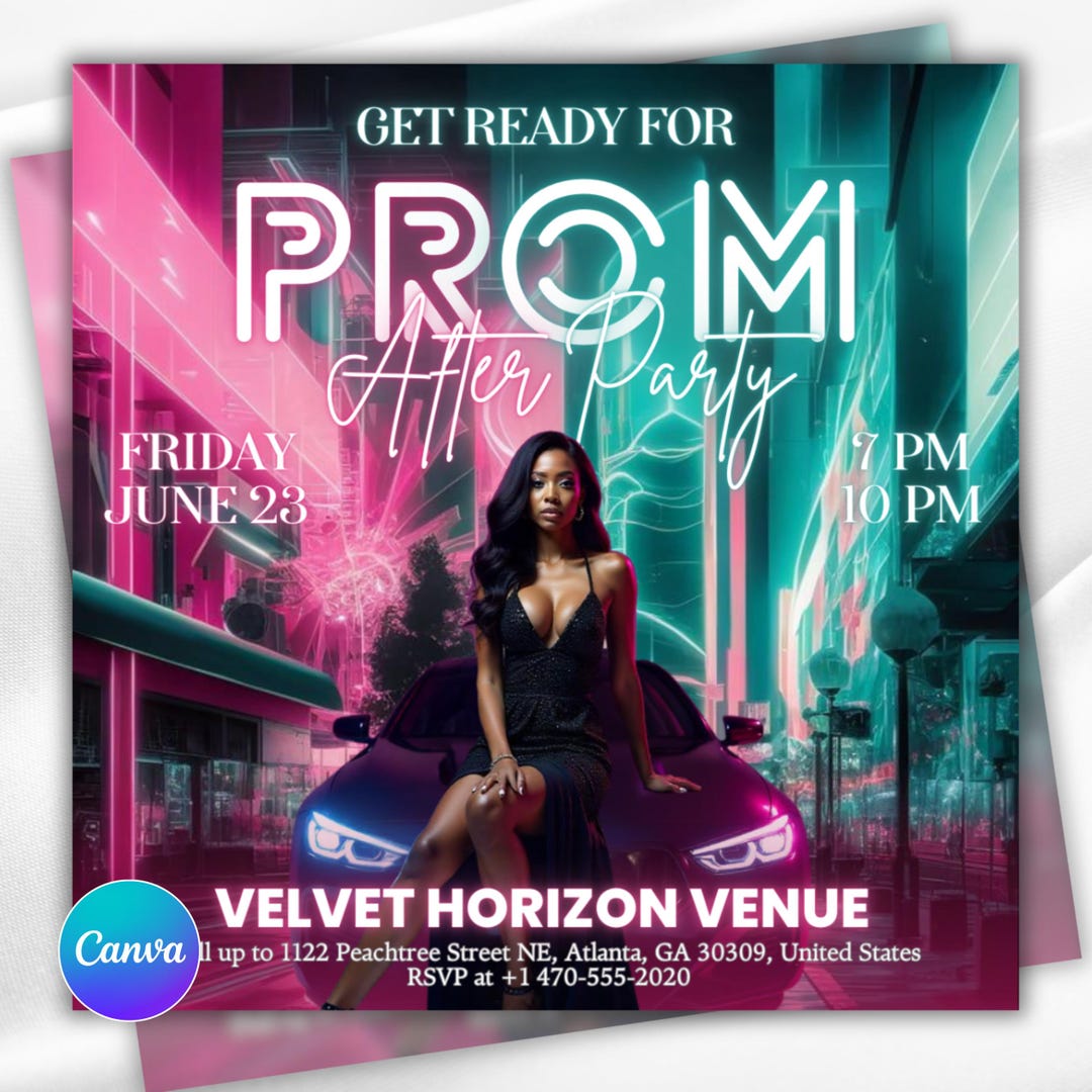 Prom After Party Flyer, College School After Party, Prom Season Flyer ...