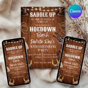 Cowboy Birthday Invitation, Western Birthday Invitation, Cowgirl Party ...
